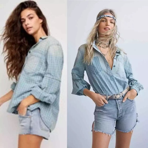 We The Free | Tops | Free People Glacier Bay Button Down Shirt | Poshmark